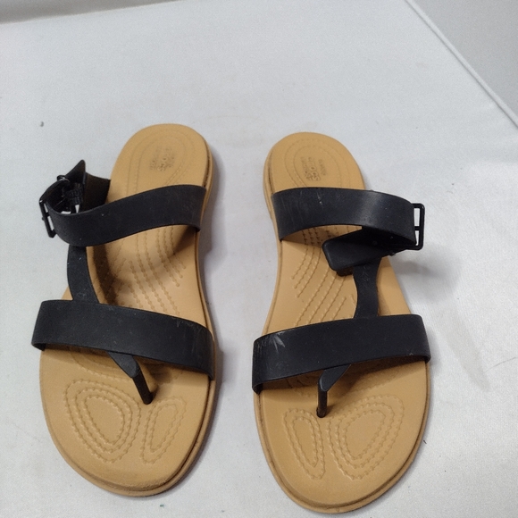 CROCS | Shoes | Crocs Womens Tulum Strappy Slide Sandals Black Comfort ...